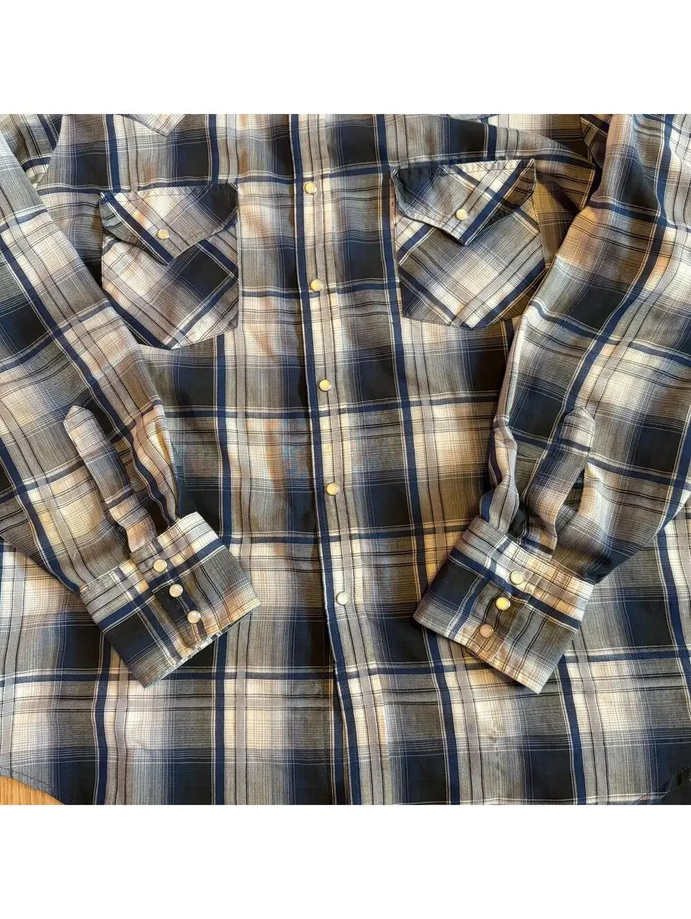 Ely Cattleman | Shirts | Blue Plaid Western Pearl Snap Ely Cattleman Size Large | Poshmark